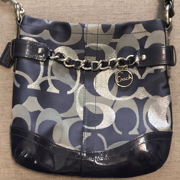 Coach | Bags | Coach Navy Blue Metallic Bag | Poshmark